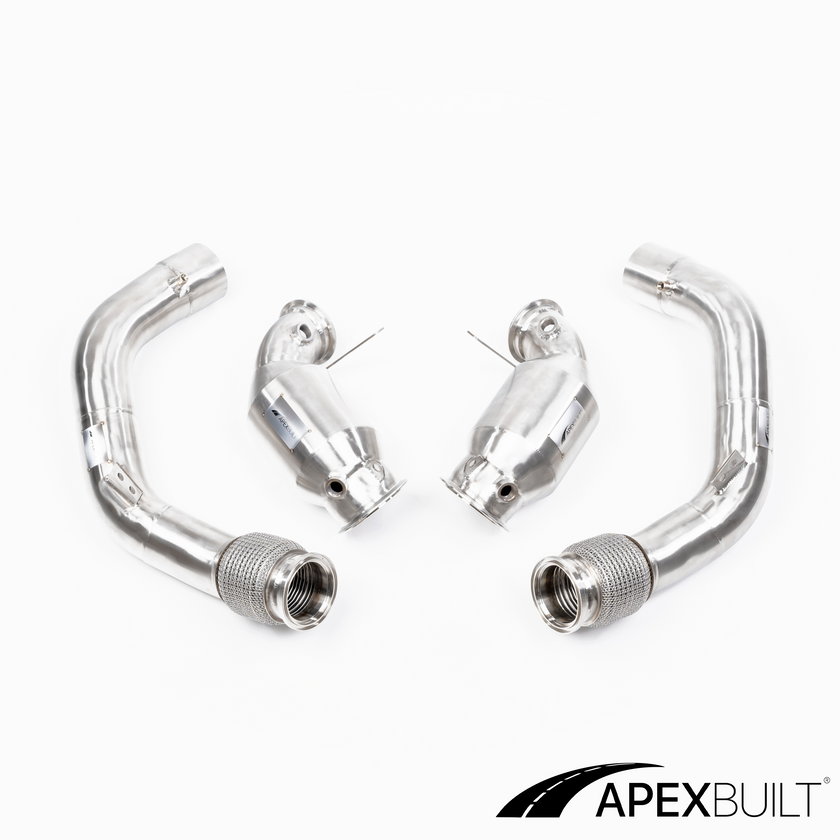 ApexBuilt® BMW F90 M5 M8 GESI High-Flow Catted Downpipes (S63R, 2018+)